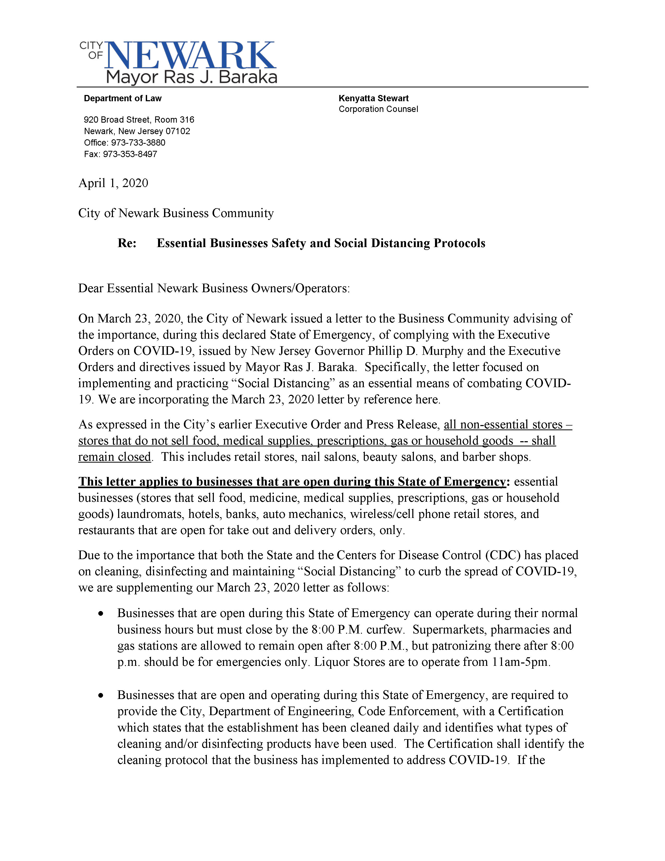 News COVID 19 Essential Business Letter
